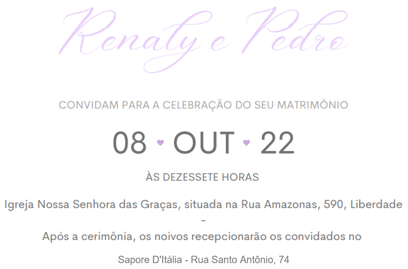 Nosso casamento: 08/10/2022